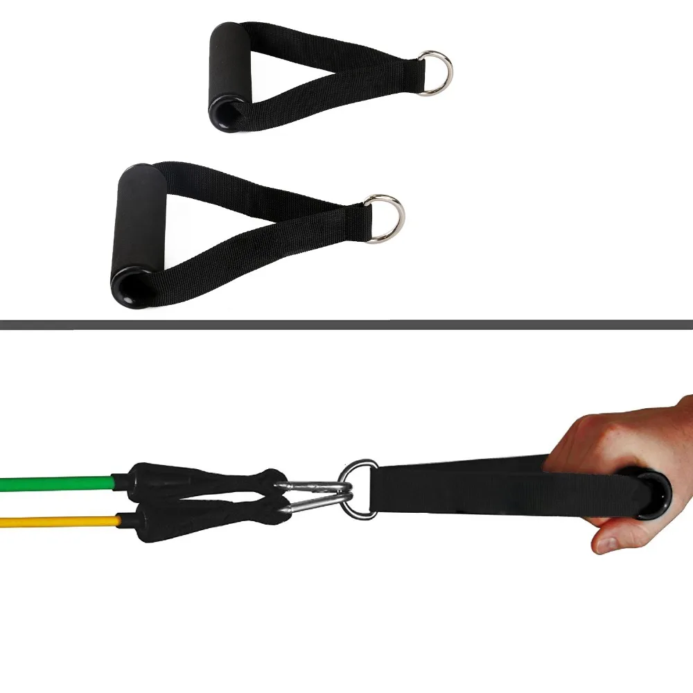 1 pair Tricep Rope Cable Attachment Handle Bar Resistance Gym Training ...