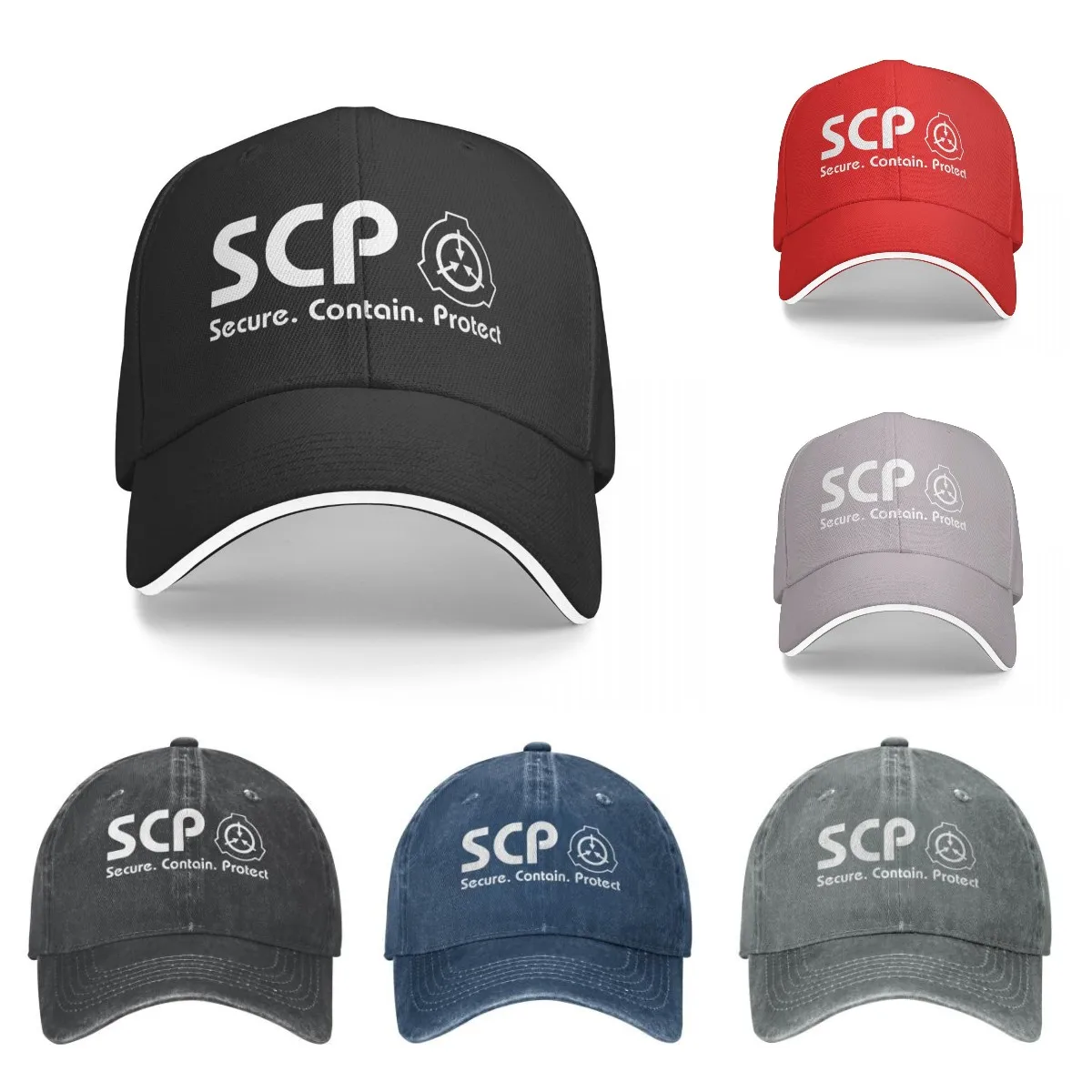 Fundação SCP Seguro Conter Proteja Trucker Cap Snapback Hat para Homens ...