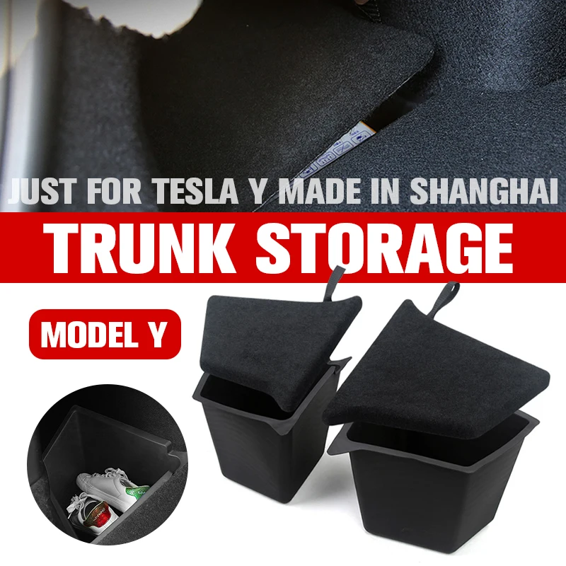 For-Tesla-Model-Y-Made-in-Shanghai-Car-Trunk-Side-Storage-Box-Flocking ...