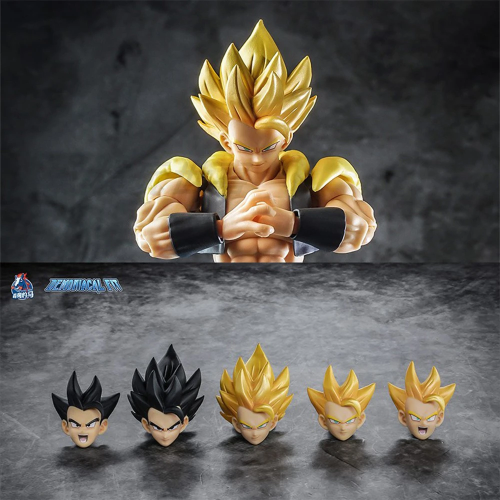 Gogete SSJ SHF Gogeta 머리 조각 액세서리, 피규어 아님 주제 1/12 슈퍼 사이야 헤드 조각 장난감 재고 있음 ...