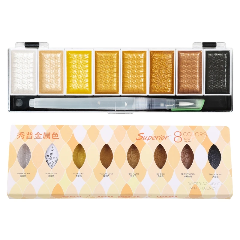 Pintura-de-pigmento-met-lica-dourada-gua-s-lida-5-8-cores-pigmento-para ...