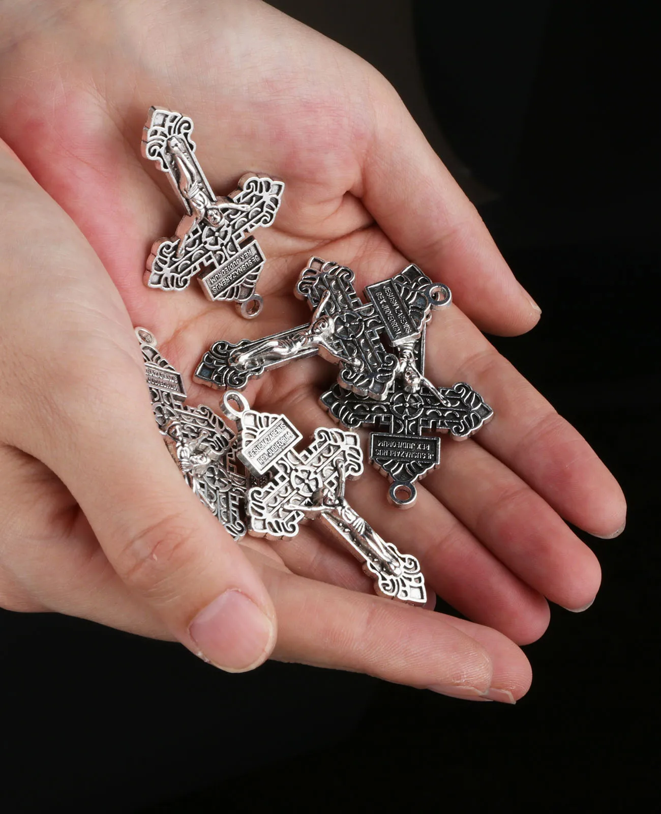 Cottvott-5Pcs-Catholic-Crucifix-Jesus-Forgiveness-Cross-Pendant-Sacred ...