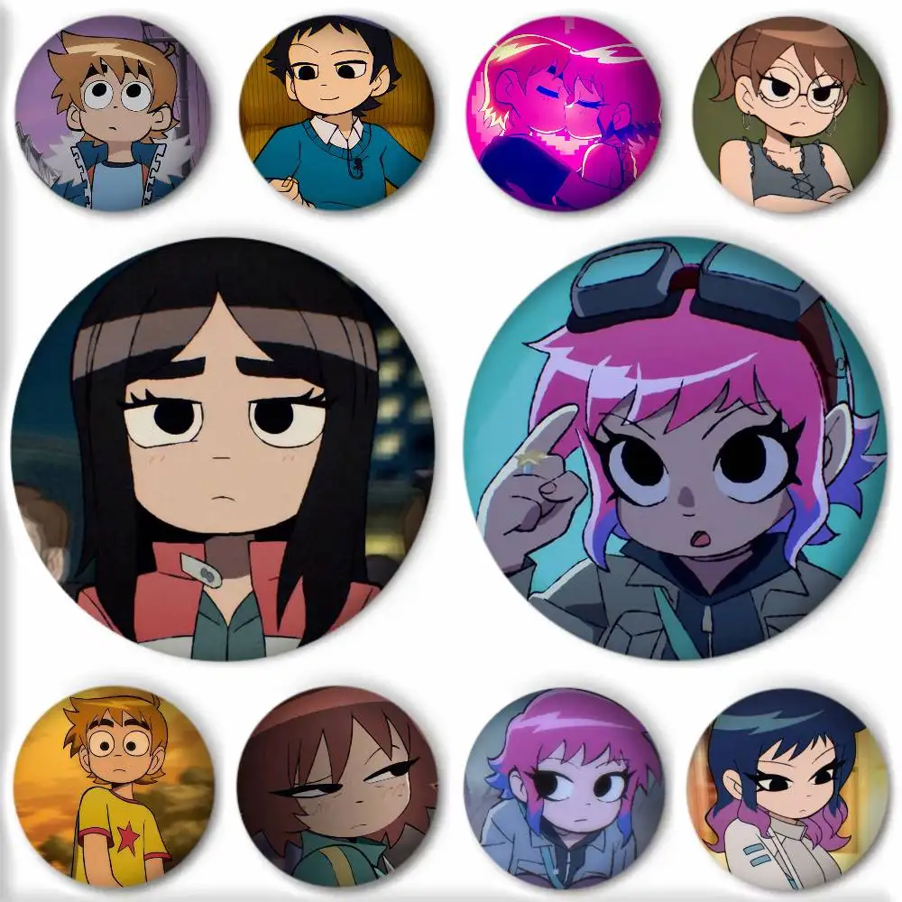 Scott Pilgrim Takes Off Cartoon Style Badge Brooches On Backpack ...