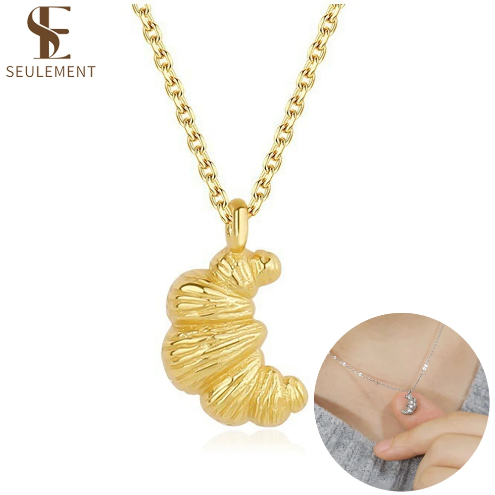 Seulement Creative Croissant Pendant 45CM O Chain Necklace for Women ...