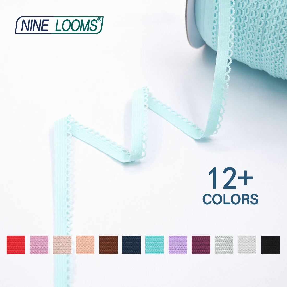 NINE LOOMS Frilly Picot Loop Lace Trim Elastics 3/8" 10mm Decorative ...