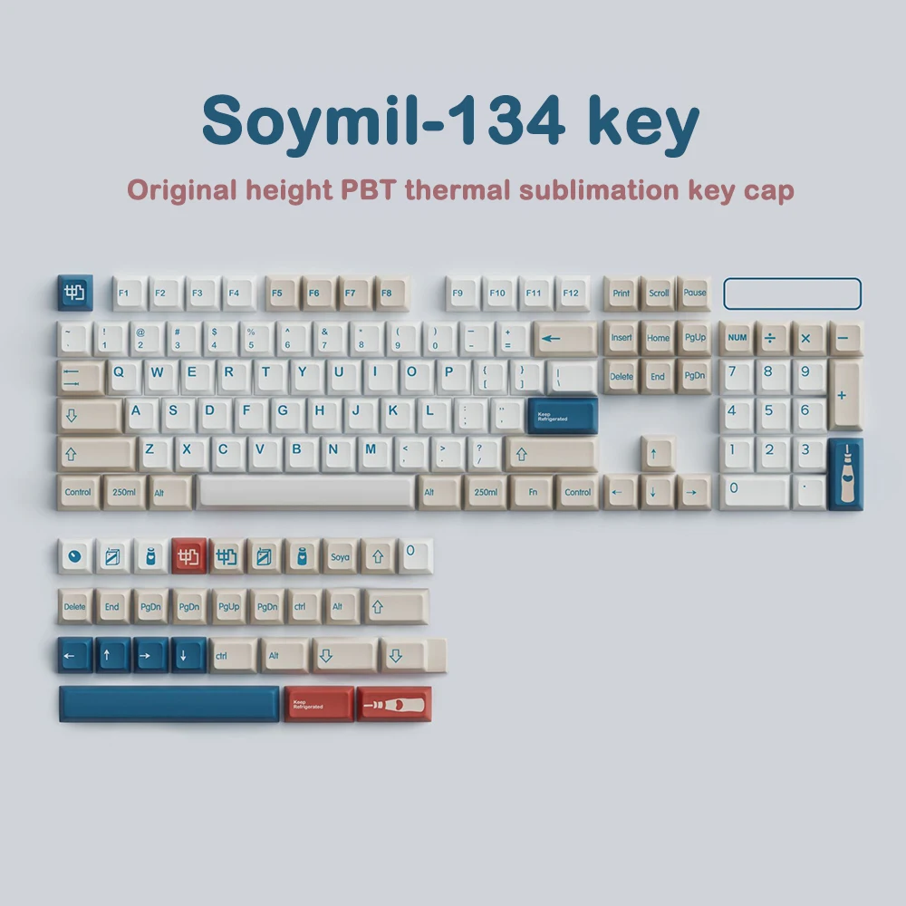134-Keys-GMK-Soymilk-Keycap-Original-Profile-PBT-DYE-Sublimation ...