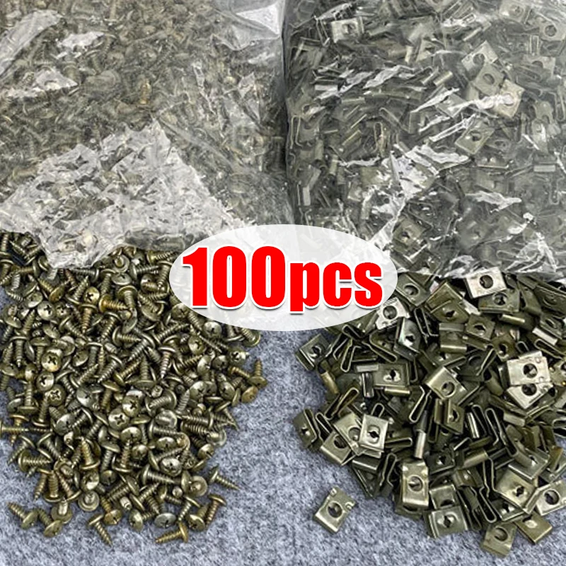 Car-Motorcycle-Mixed-Self-tapping-Screw-U-shaped-Clip-Set-Anti-rust ...