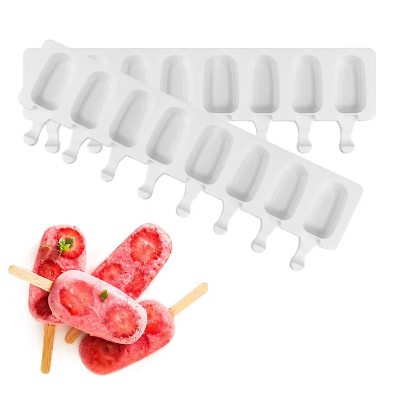 4-8-Hole-Silicone-Ice-Cream-Forms-Popsicle-Molds-DIY-Homemade-Dessert ...