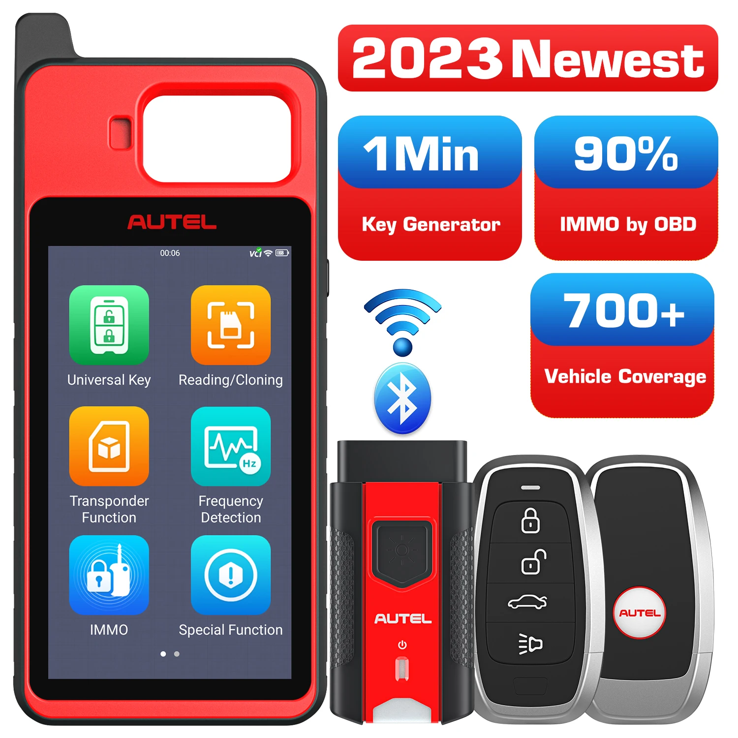Autel MaxiIM KM100 Immobilizer 툴 키 생성, IMMO 학습 칩 읽기/쓰기 복제 주파수 감지 프로그램 ...