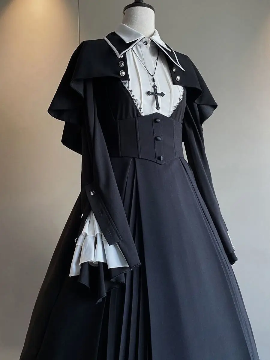Long Three Piece Set Cross Praise Lolita Dress Dark Autumn/Winter ...
