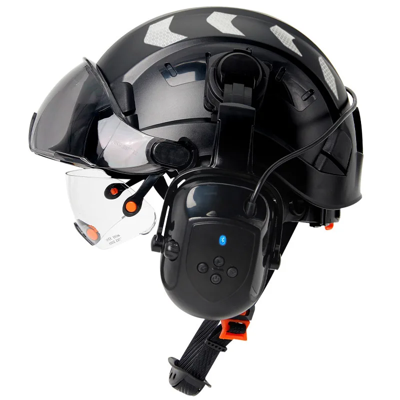 Construction-Safety-Helmet-With-Bluetooth-5-0-Noise-Reduction-Earmuffs ...