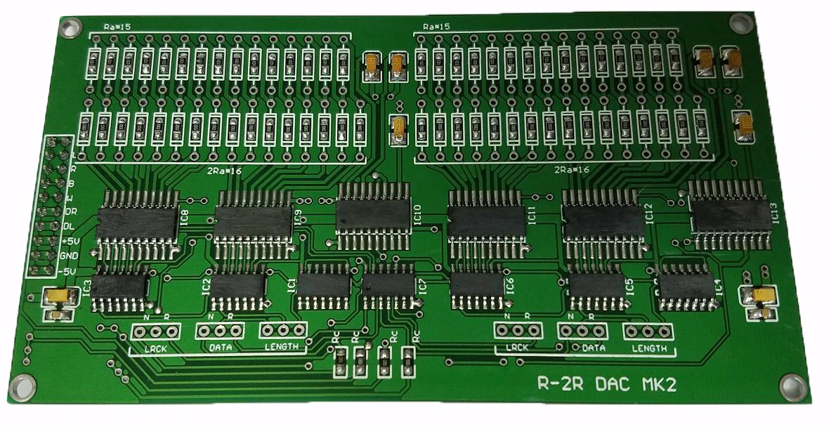 Placa base PCB R2R DAC MK2, paquete de resistencia compatible con R2R DAC MK2, PCM1702/ PCM1704 ...