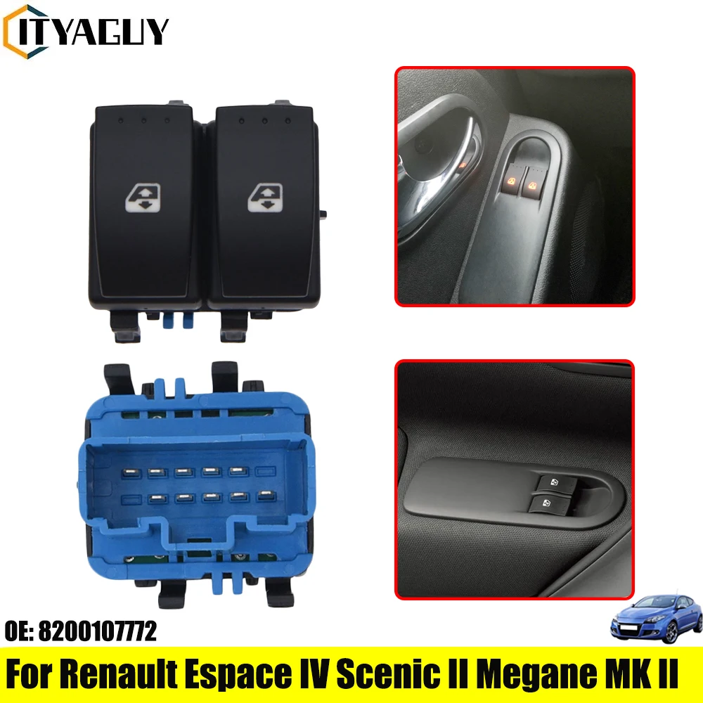 2 Button 10 Pins Car Electric Window Lifter Switch 8200107772 ...