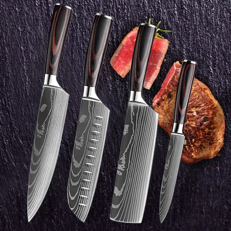 Chef-Knife-High-Carbon-Stainless-Steel-Sharp-Japanese-Kitchen-Knife-Set ...