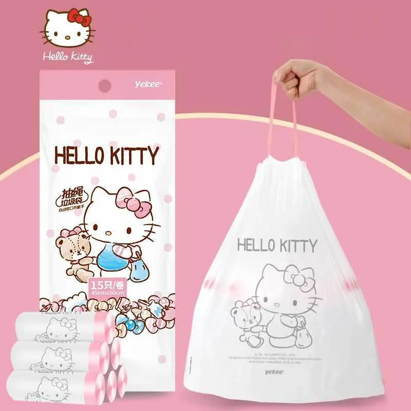 Kawaii Sanrios Garbage Bag Cute Hellow Kittys Cartoon Household ...