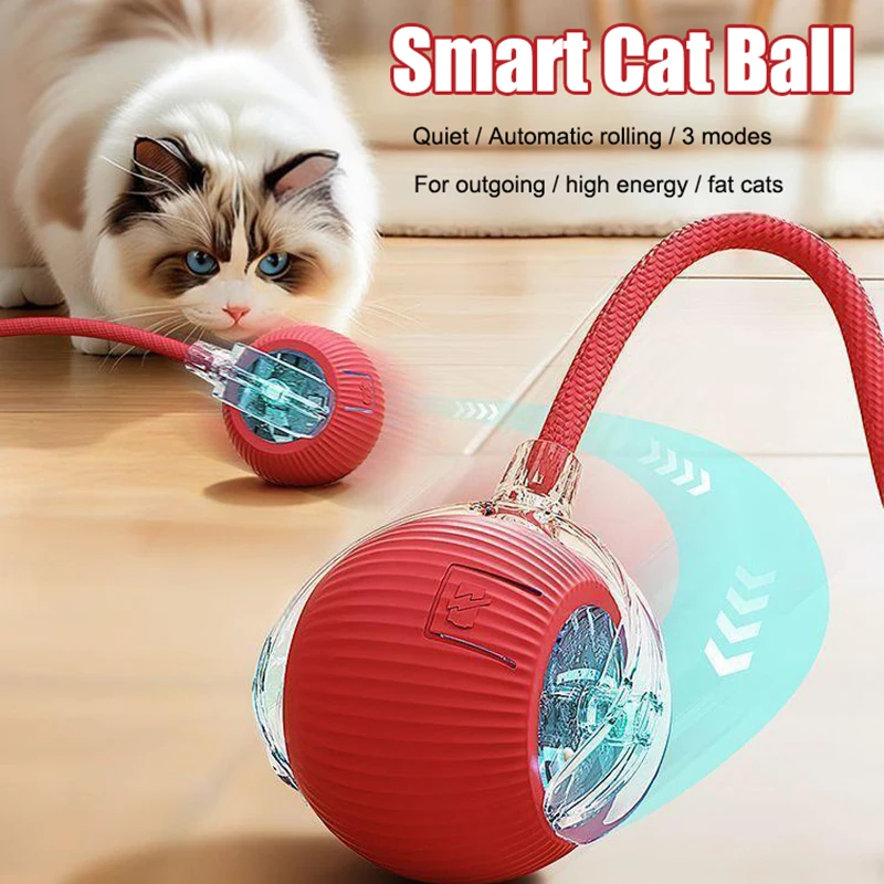 Interactive Cat Toy Ball Automatic Rolling Rechargeable, Anti-anxiety ...