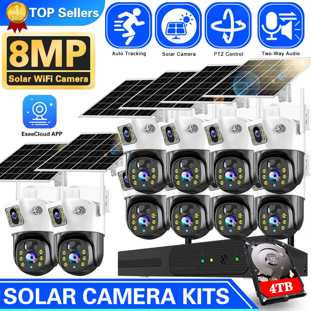 10CH-NVR-8MP-Wireless-CCTV-Security-Camera-System-Outdoor-Solar-Battery ...