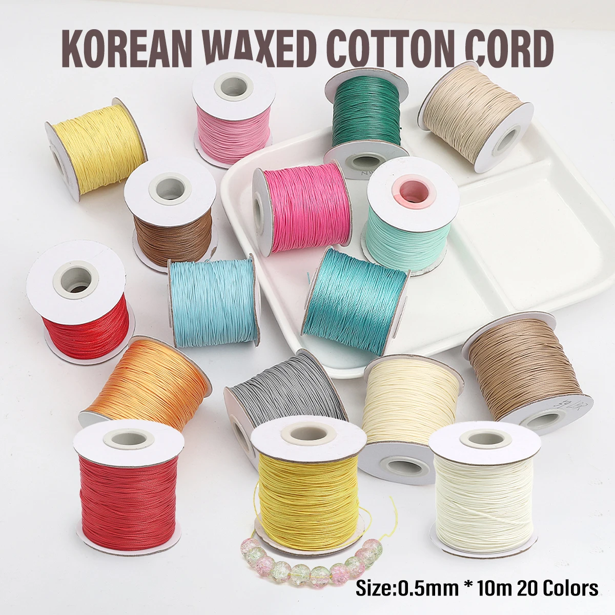 0.5mm Korean Waxed Cotton Cord Waxed Thread Cord String Necklace Rope ...