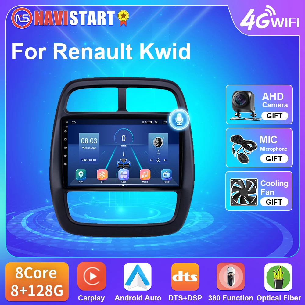 NAVISTART T5 Car Radio 2 Din For Renault Kwid 2015 2016 2017 2018 ...