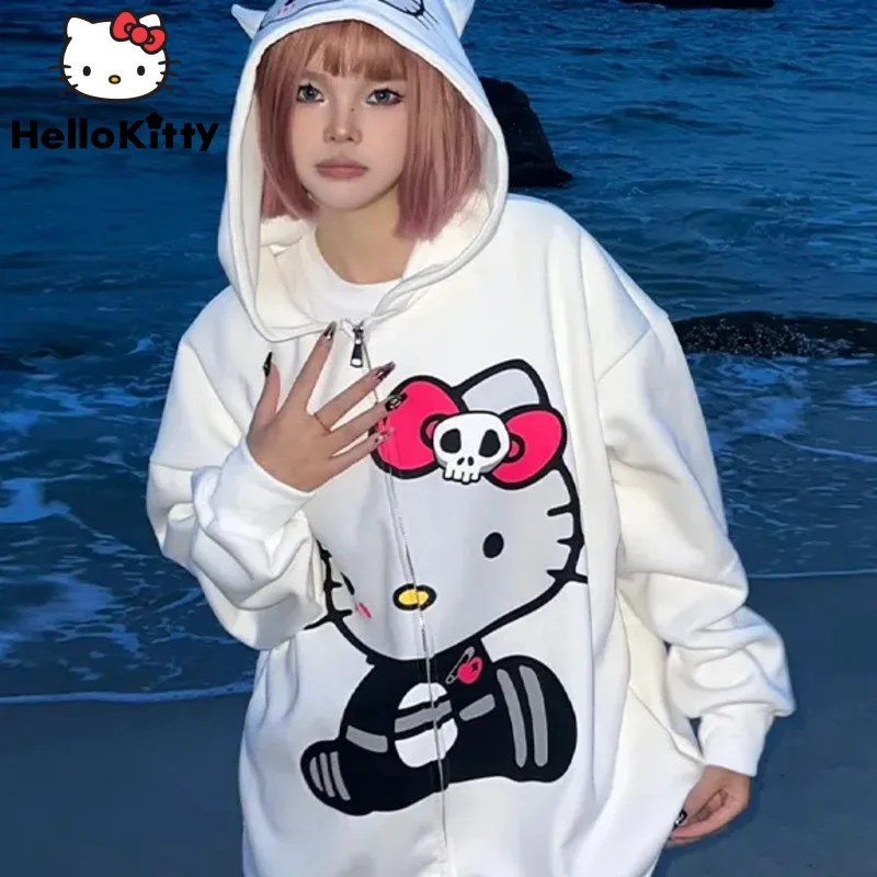 Sanrio-Gothic-Hello-Kitty-Women-Hoodies-American-Halloween-Skull ...