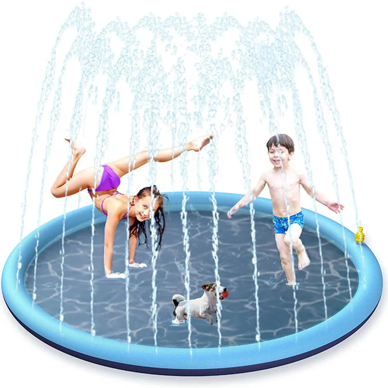 170*170cm Pet Swimming Pool Pet Sprinkler Pad Inflatable Water Spray ...