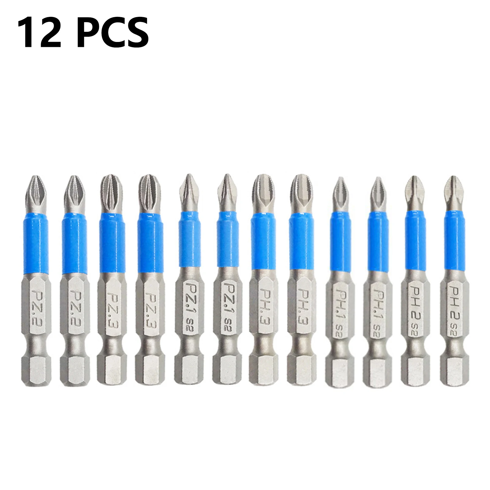 12pcs 50mm Screwdriver Bit Set PH1 PH2 PH3 PZ1 PZ2 PZ3 For Electric Drills Hand Screwdrivers ...