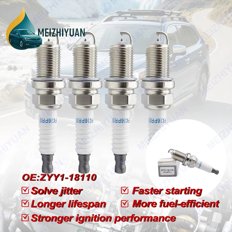 4/8PCS Dual Iridium Spark Plug ZYY1-18110 FK16PR11 for Mazda 2 3BK 1.3L ...