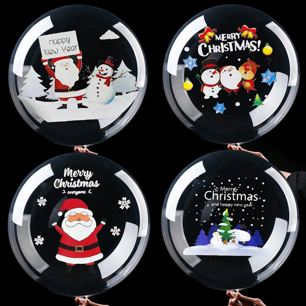 50pcs-Christmas-Bobo-Balloons-20inch-Transparent-Bubble-BOBO-Balloon ...