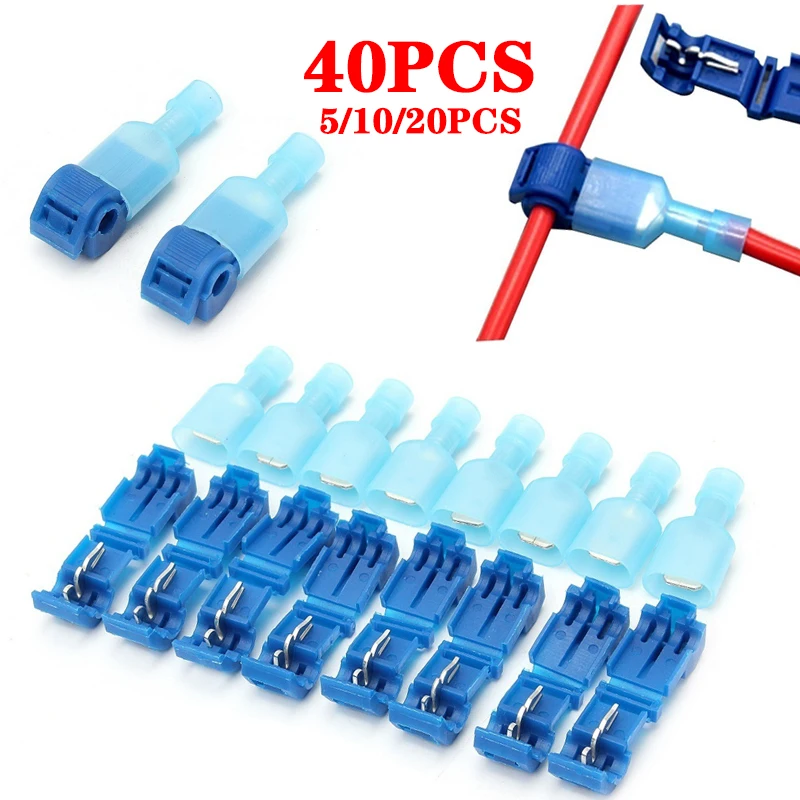 40Pcs-T-Tap-Connector-Quick-Electrical-Cable-Connector-Snap-Splice-Lock ...