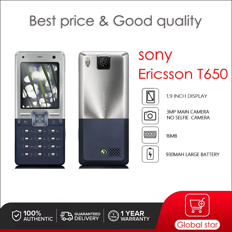 Sony Ericsson T650 Refurbished-original 1.9inches 3.15mp T650i T650c ...