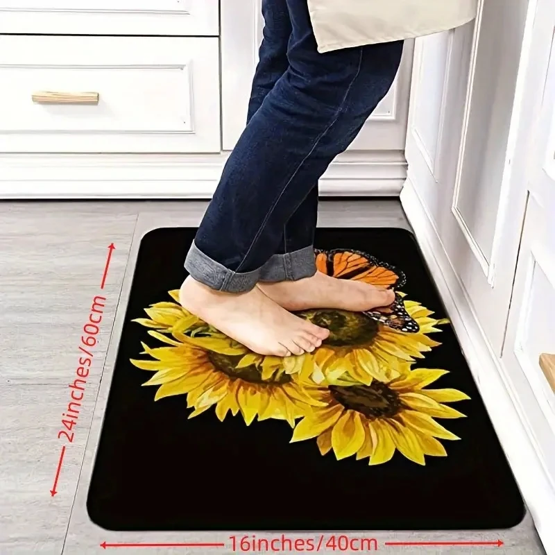 1pc-Sunflower-3D-Printed-Kitchen-Rugs-Vintage-Flannel-AbsorbentNon-Slip ...