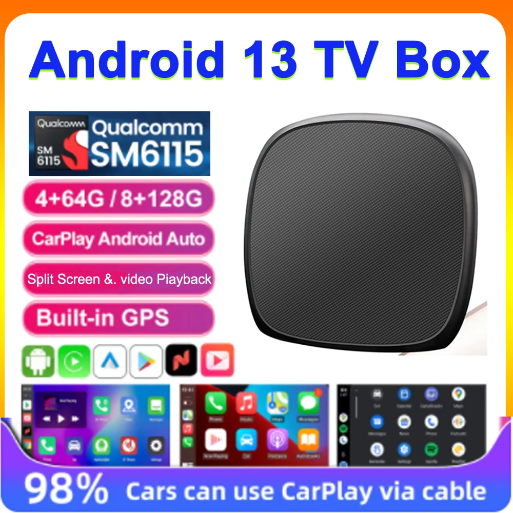 Smart-TV-Box-con-Android-13-CarPlay-compatible-con-Netflix-YouTube ...