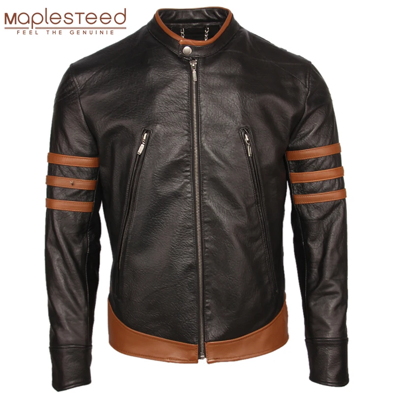 Men-Genuine-Leather-Jacket-For-Man-Bomber-Skin-Jacket-100-Natural-Black ...