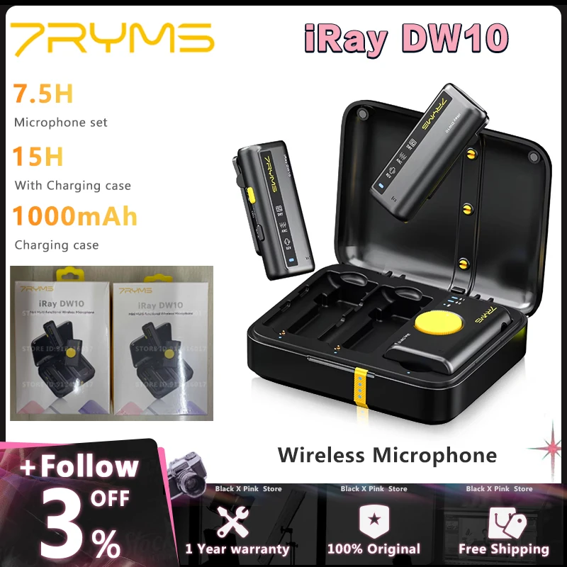 7Ryms-iRay-DW10-Mini-Multi-functional-Wireless-Microphone-for-Camera ...