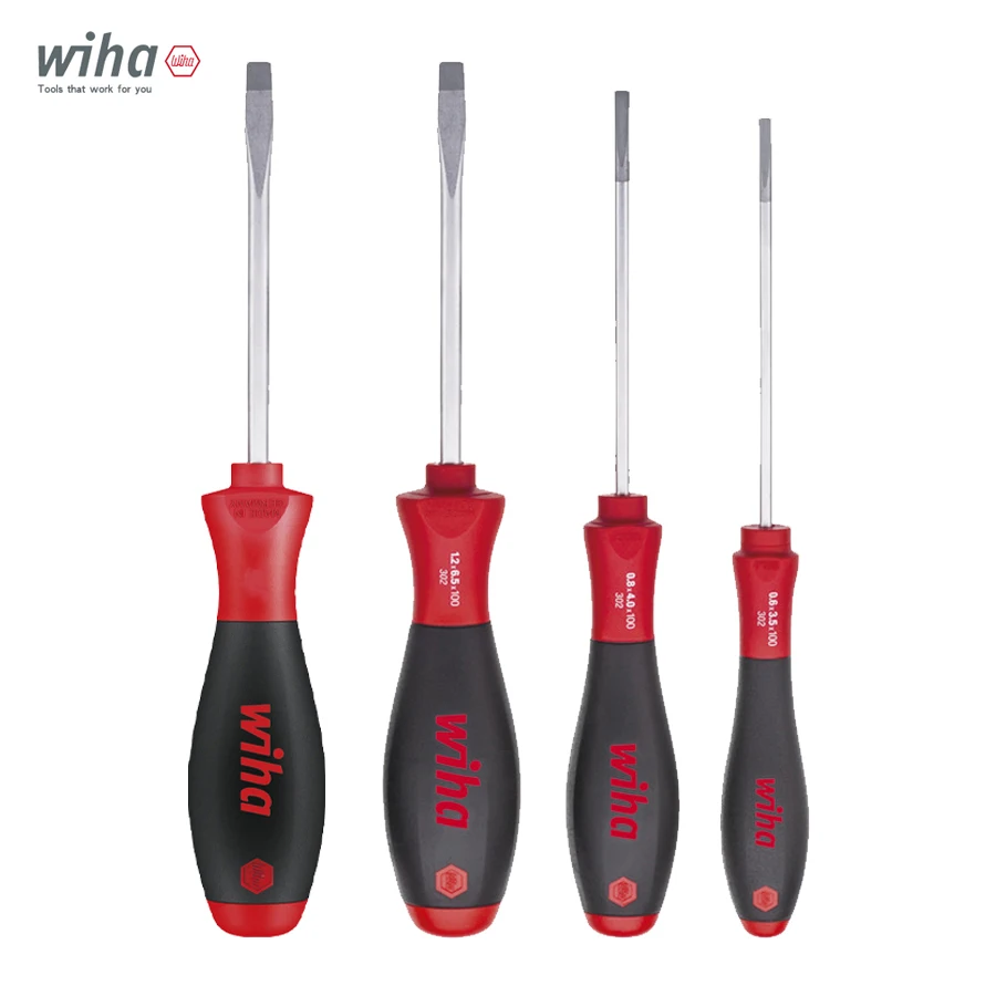 WIHA-Slotted-Screwdrivers-with-Round-Blade-for-Low-lying-Screws-Non ...