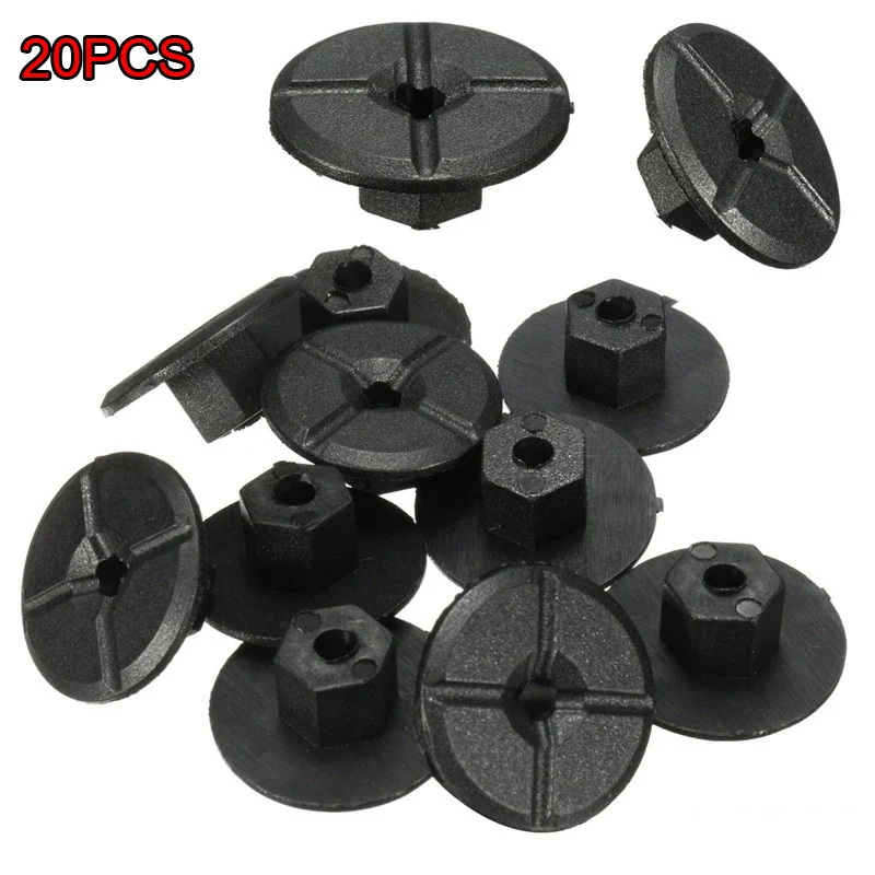 20Pcs 4mm Plastic Fastener Nut For Mercedes Benz Fender Mud Flap Splash ...