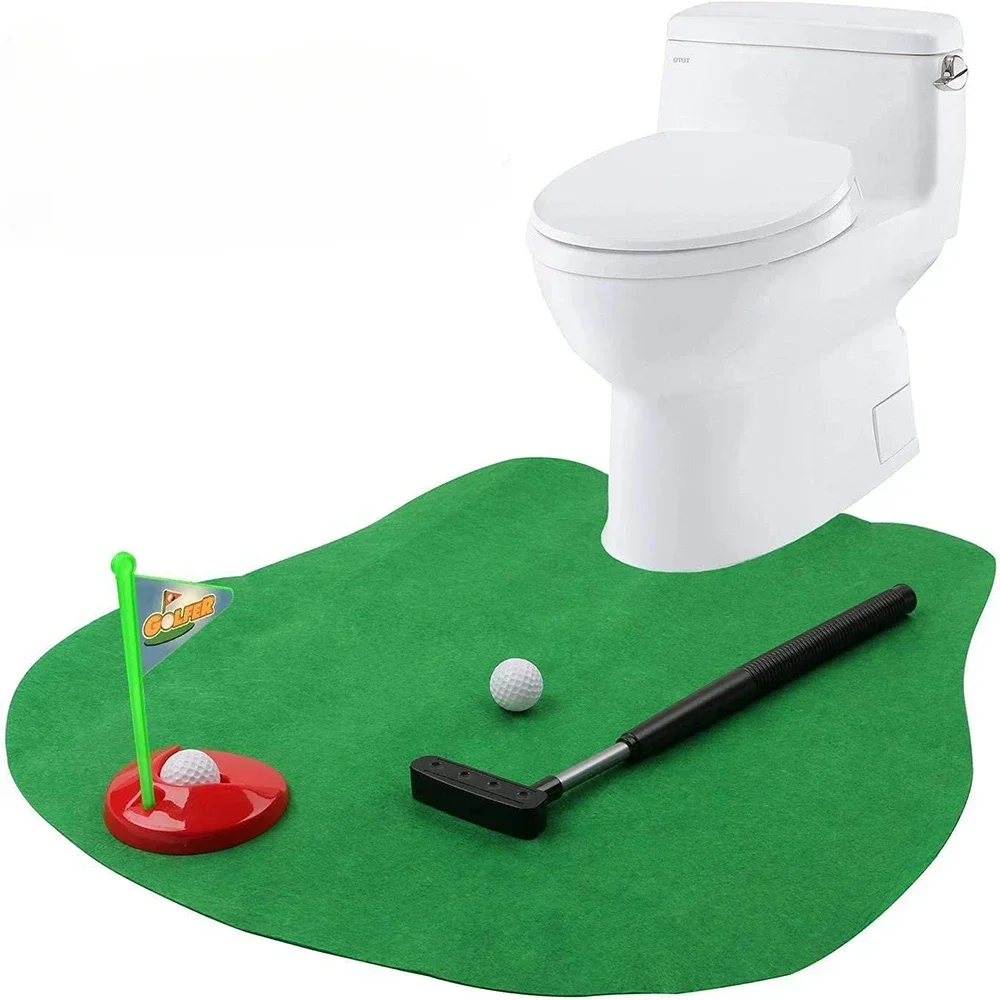 1 Set Mini Toilet Golf Set Toilet Time Golf Game Set Golf Training ...