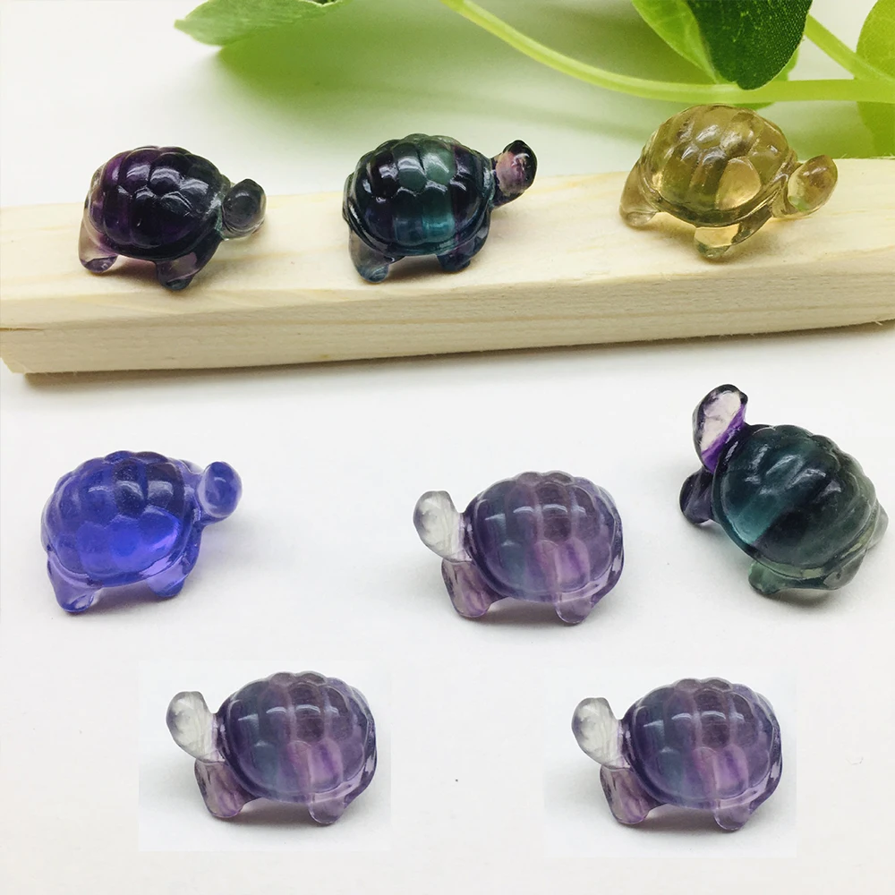 Natural-color-fluorite-crystal-turtle-cute-crafts-trinkets-High-quality ...