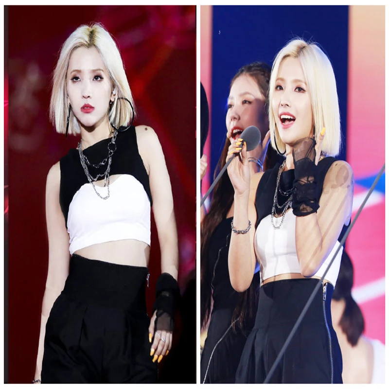 Kpop Slim White Vest Outfit Women Street Wear Sexy Crop Tops Jazz Dancewear Dancer Outfits Music ...