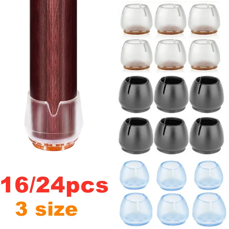 16-24pcs-Chair-Leg-Caps-Silicone-Feet-Protector-Pads-Furniture-Table ...