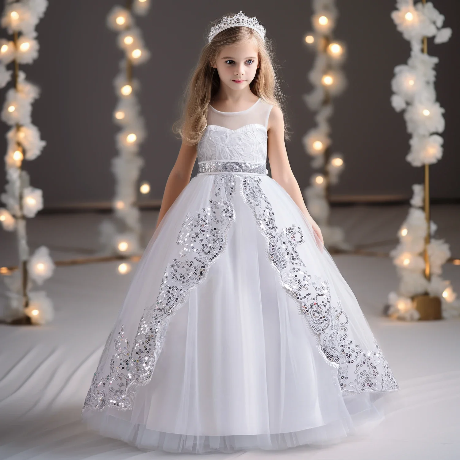 Flower-Girls-Dresses-for-4-12-Yrs-Wedding-Bridesmaid-Long-Dress-Kids ...