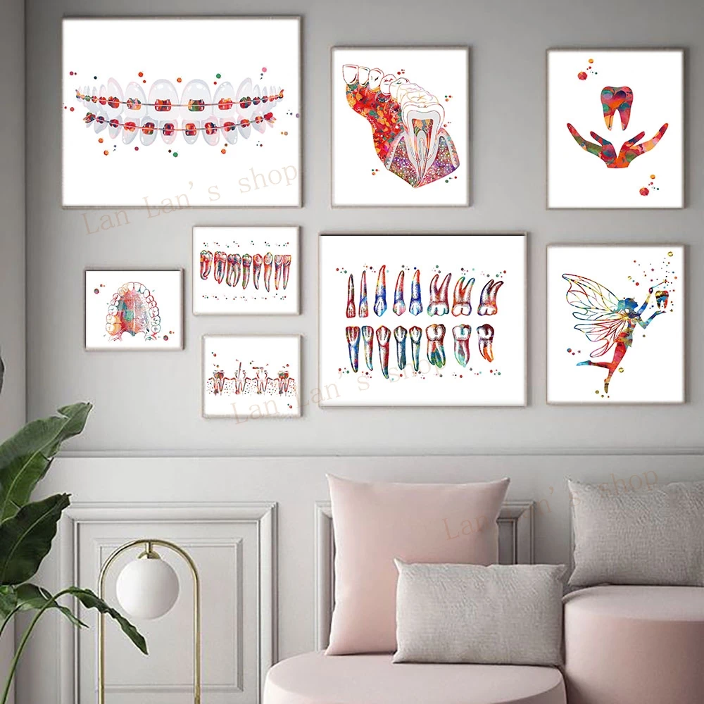 Wall Art Pictures Dental | Posters Paintings Dental | Teeth Anatomical ...