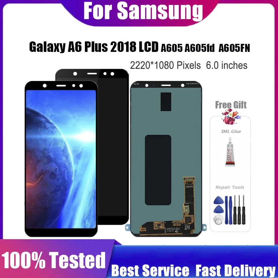 100% New For Samsung Galaxy A6 Plus 2018 Lcd Display Touch Screen ...