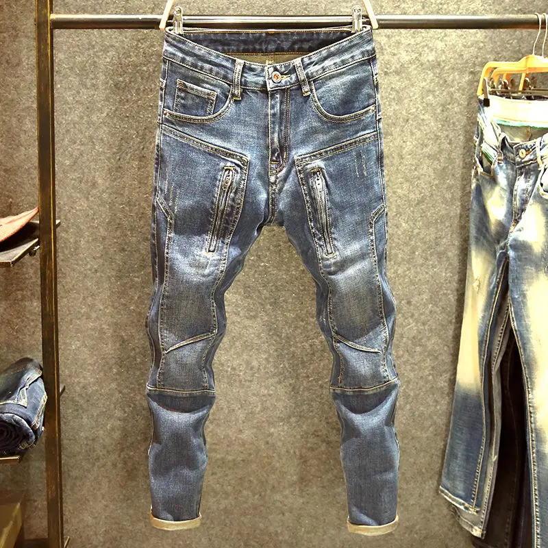 Spring and Autumn New Men's Fashion Personality Retro Slim Fit Pants ...