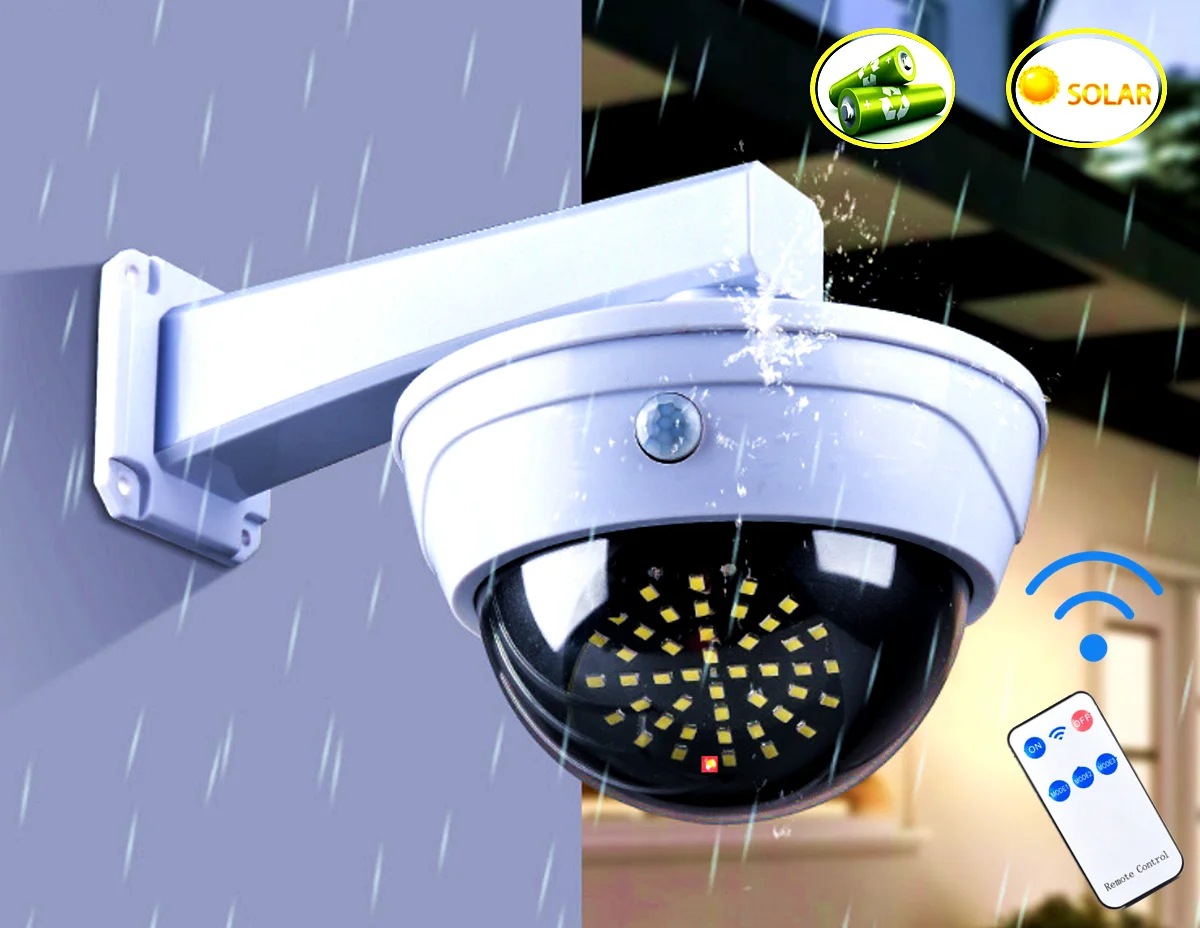 dummy-Surveillance-fake-camera-smart-outdoor-solar-battery-powered ...
