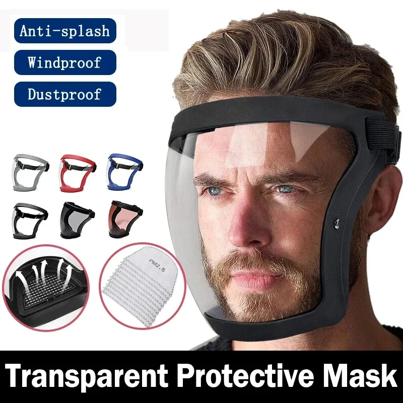 Transparent-Full-Face-Protective-Mask-Reusable-Dustproof-Anti-fog-Head ...