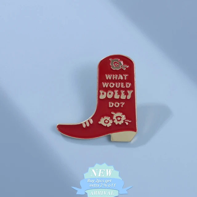 [BEST] Dolly Parton's Iconic Red Cowboy Boots in Enamel Pin Form