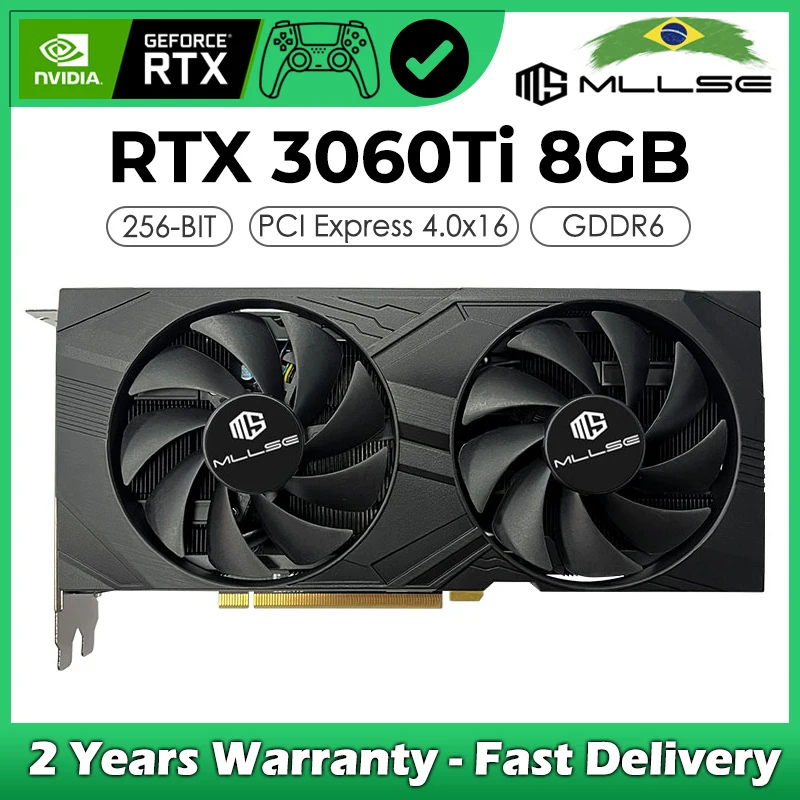 MLLSE tarjeta gráfica GeForce RTX 3060 Ti, ventilador Dual de refrigeración avanzada, 256 bits ...