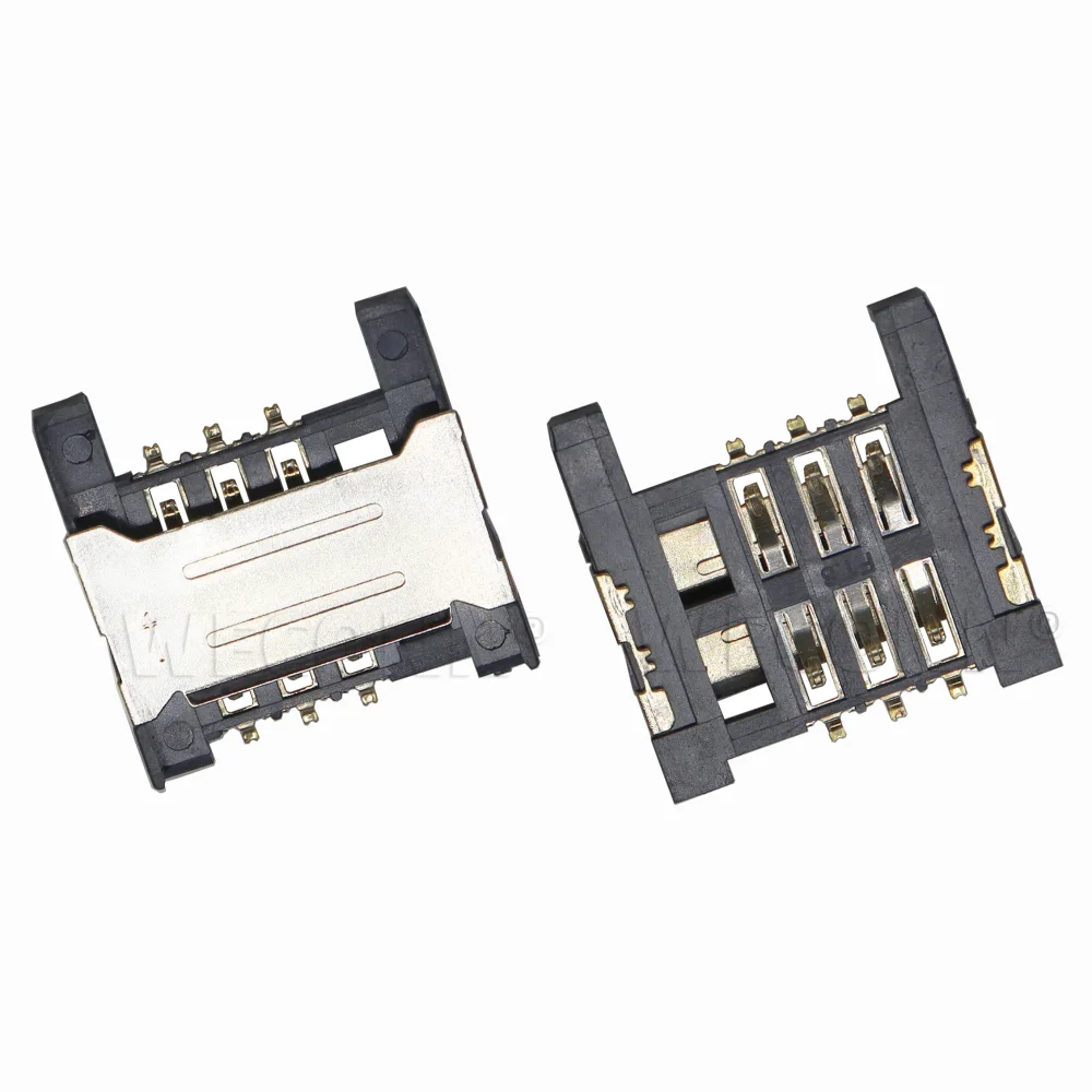 Manufacture directly sell Smart card connector push pull type 6pin SMT ...