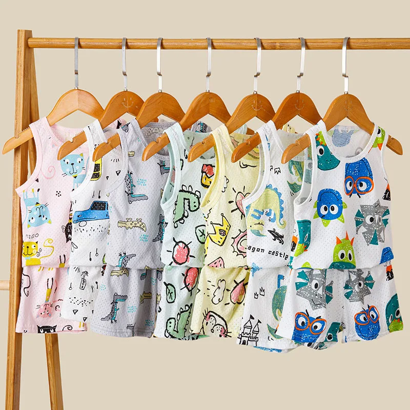 Boys-Girls-Pajamas-New-Summer-Sleeveless-Children-s-Clothing-Sleepwear ...